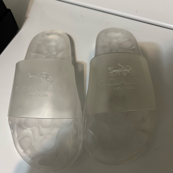 Coach | Shoes | Coach Frosted Clear Slides | Poshmark